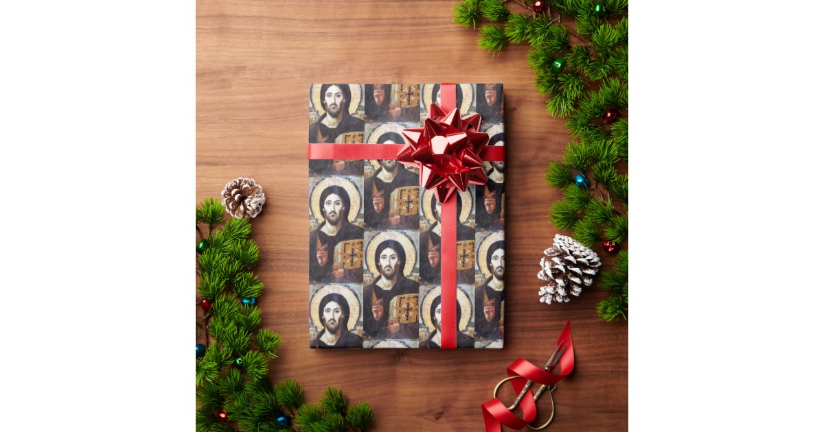 Jesus Icon Catholic Wrapping Paper | Zazzle