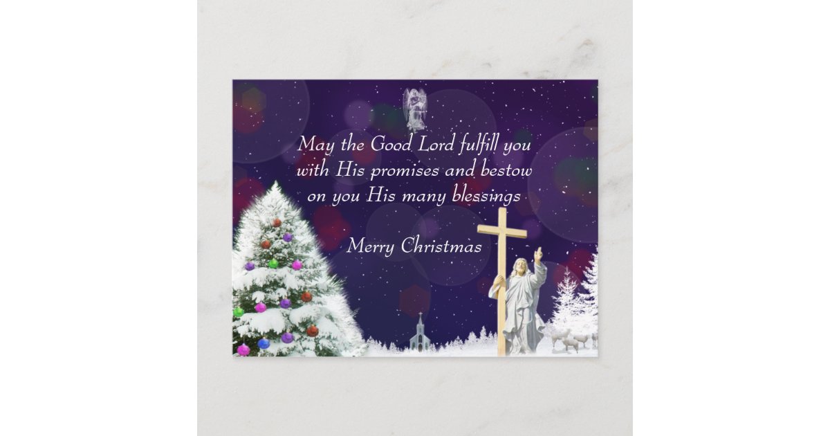 Jesus in Snow Holiday Postcard | Zazzle