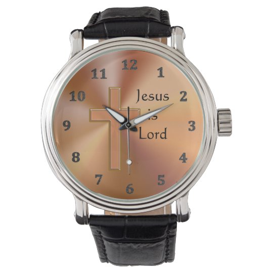 Jesus is Lord Cross Watches for Men Personalized | Zazzle.com