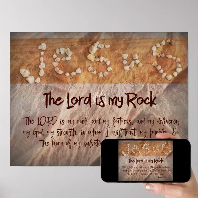 Jesus is my Rock with Bible Verse Poster | Zazzle