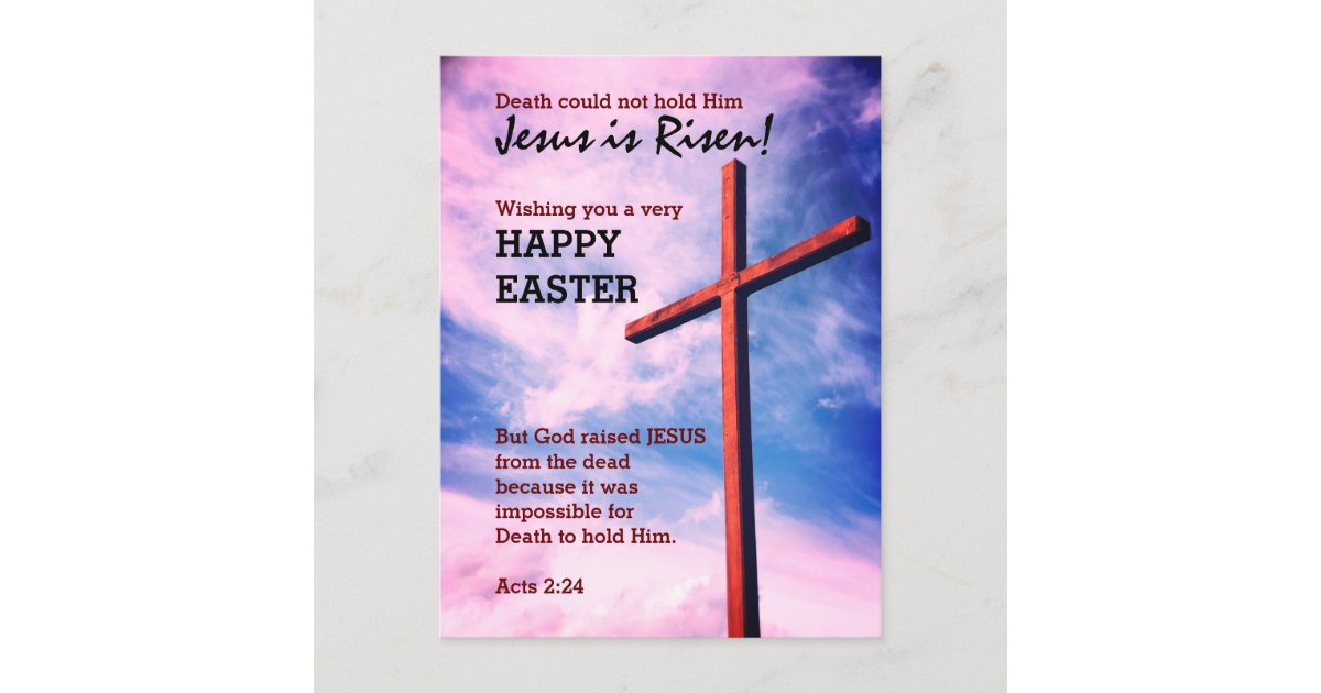 Jesus is Risen HAPPY EASTER Customized Holiday Postcard | Zazzle
