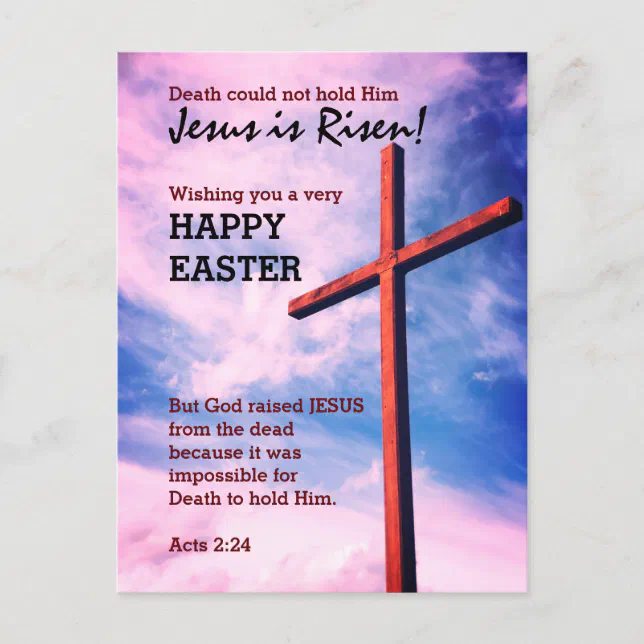Jesus is Risen HAPPY EASTER Customized Holiday Postcard | Zazzle