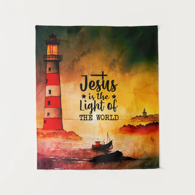 Jesus is the Light of the World Bible Verse Tapestry | Zazzle