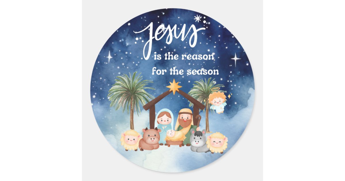 Jesus is the reason nativity sticker | Zazzle