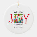 JESUS | JOY TO THE WORLD | Christian | Christmas Ceramic Ornament | Zazzle