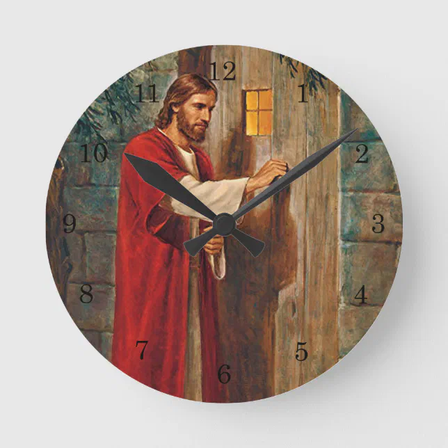 Jesus knocks On The Door Round Clock | Zazzle
