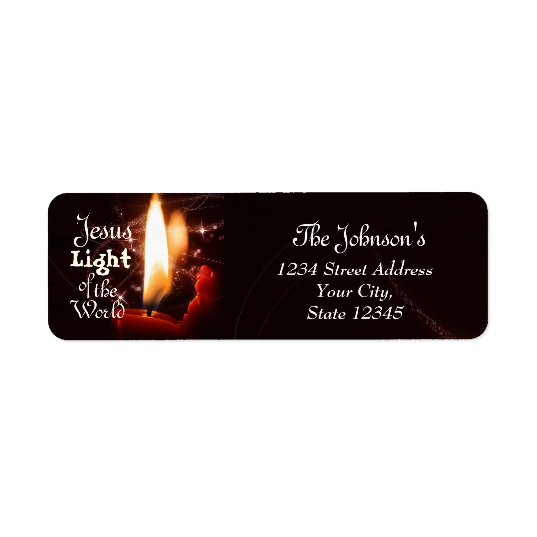 Jesus Light of the World, Christmas Candle Label | Zazzle