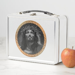 Jesus looking in the heavens metal lunch box | Zazzle