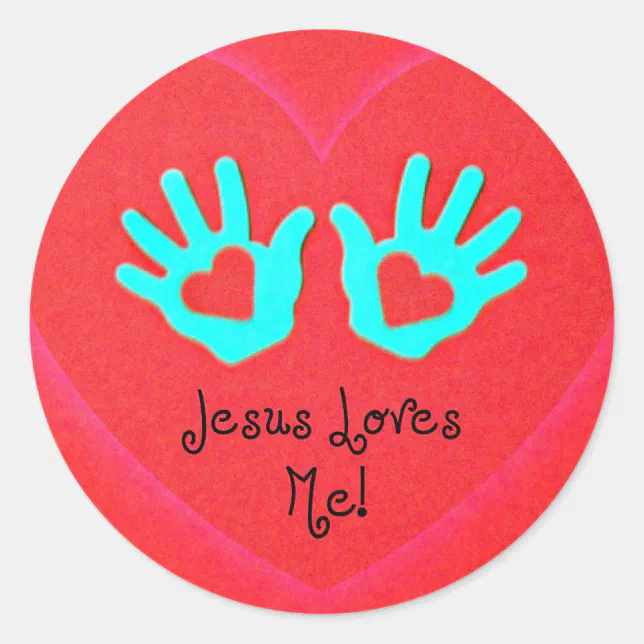 Jesus loves me! classic round sticker | Zazzle