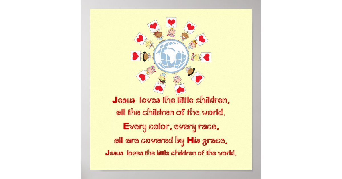 Jesus Loves the Little Children Poster | Zazzle