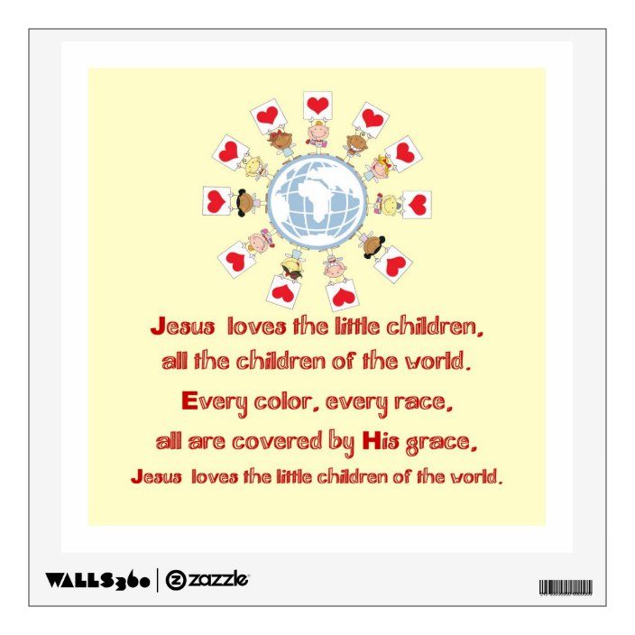 Jesus Loves the Little Children Wall Sticker | Zazzle.com