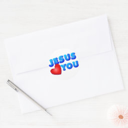Jesus Loves You Classic Round Sticker | Zazzle