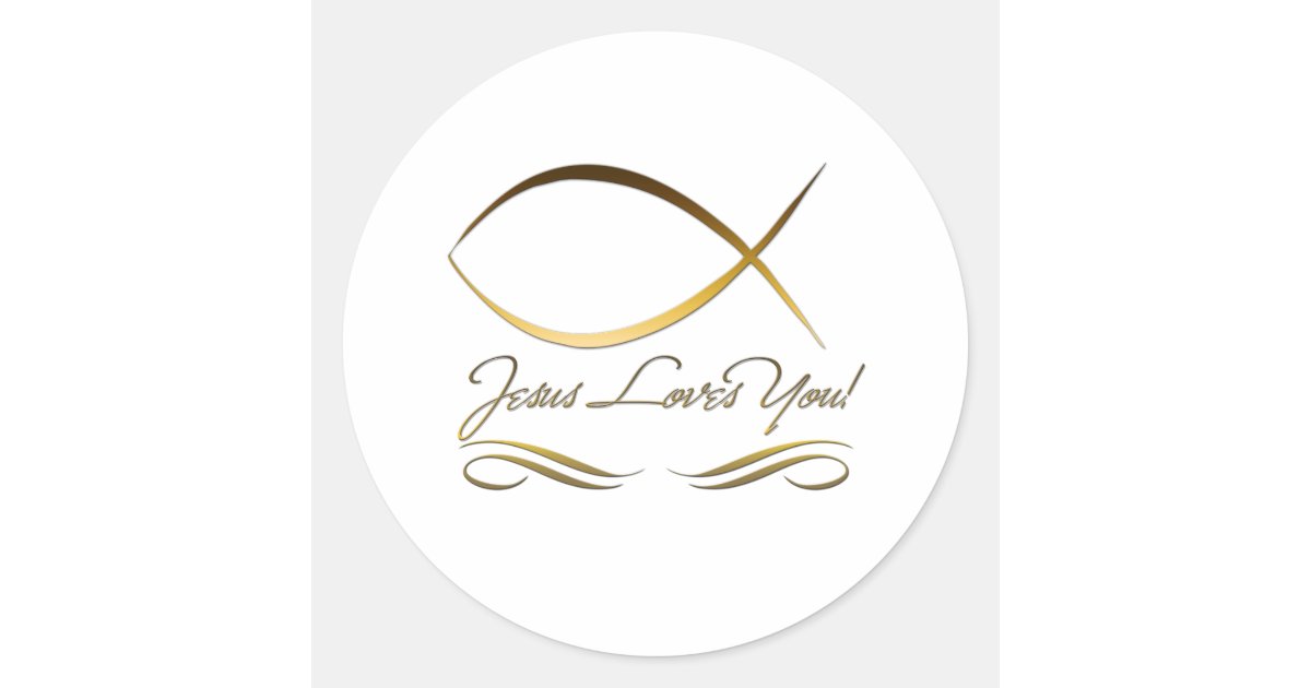 Jesus Loves You Classic Round Sticker | Zazzle