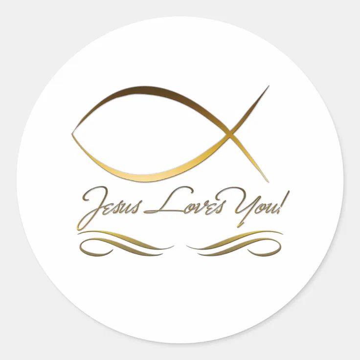 Jesus Loves You Classic Round Sticker | Zazzle