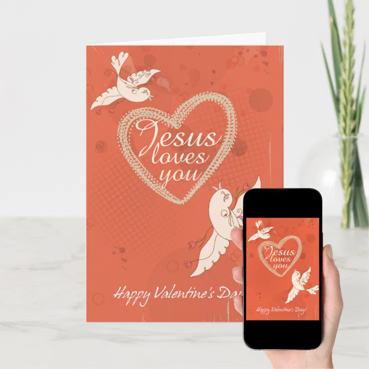 Jesus Loves You Custom Valentine's Day Card | Zazzle