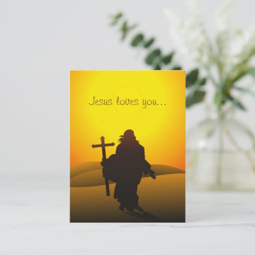 Jesus Loves You Easter Postcard | Zazzle