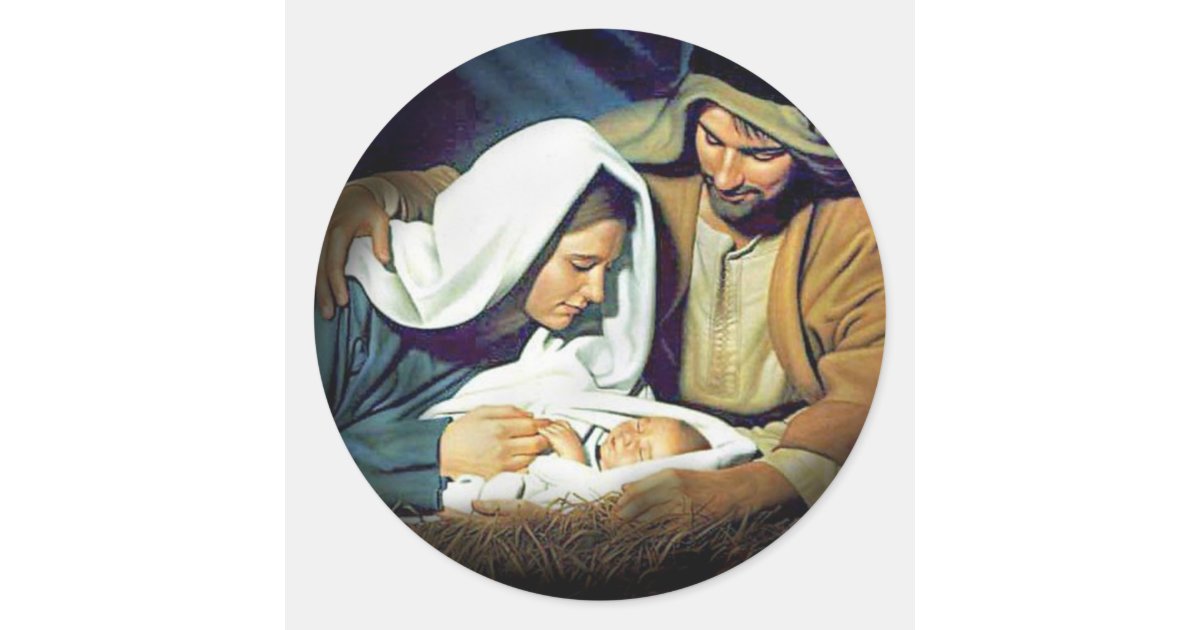 Jesus, Mary & Joseph Classic Round Sticker | Zazzle