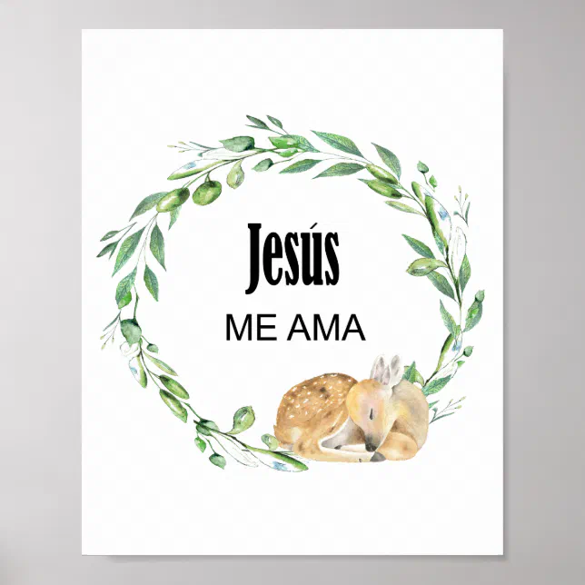 Jesus me ama, spanish bible verse poster | Zazzle