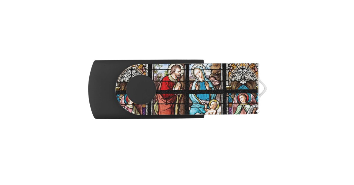 Jesus Nativity Stained Glass Image Flash Drive | Zazzle