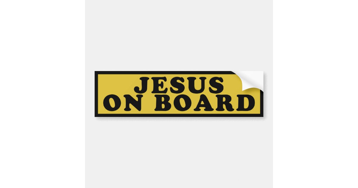 Jesus On Board Bumper Sticker | Zazzle