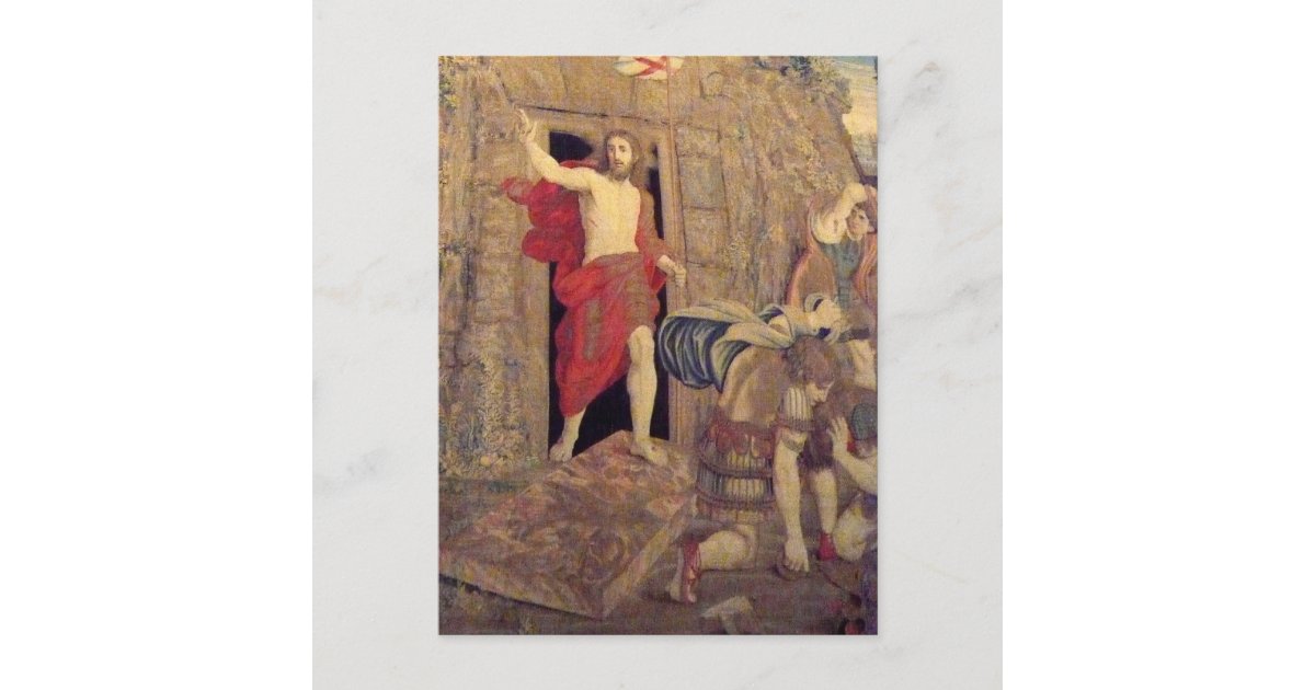 Jesus on Resurrection Tapestry in the Vatican Postcard | Zazzle