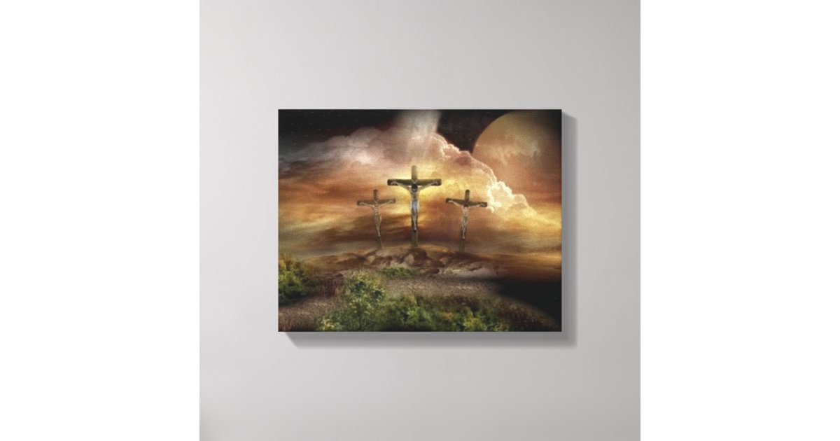 JESUS ON THE CROSS CANVAS PRINT | Zazzle