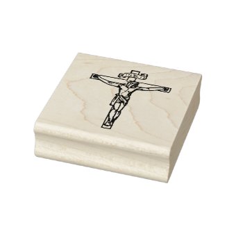 Jesus on the Cross Crucifix Religious Catholic Rubber Stamp | Zazzle