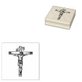 Jesus on the Cross Crucifix Religious Catholic Rubber Stamp | Zazzle