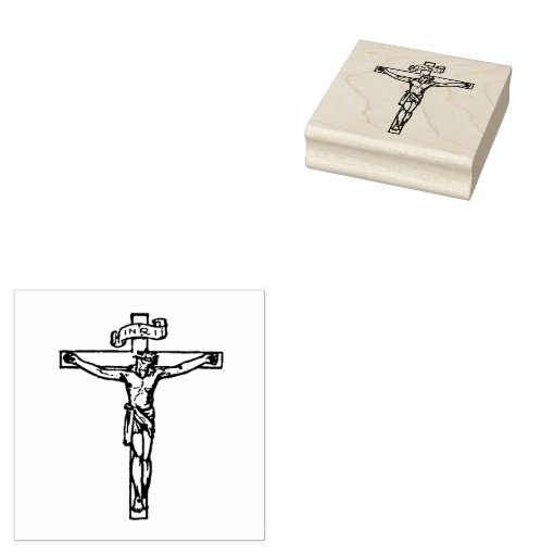 Jesus on the Cross Crucifix Religious Catholic Rubber Stamp | Zazzle