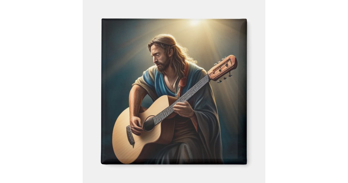 Jesus Playing Guitar Magnet | Zazzle