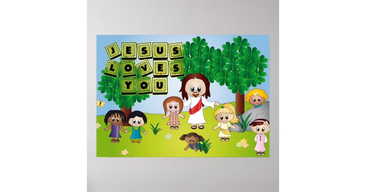 Jesus Poster for Kids Church and Creche | Zazzle