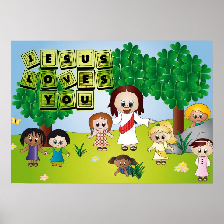 Jesus Poster for Kids Church and Creche | Zazzle