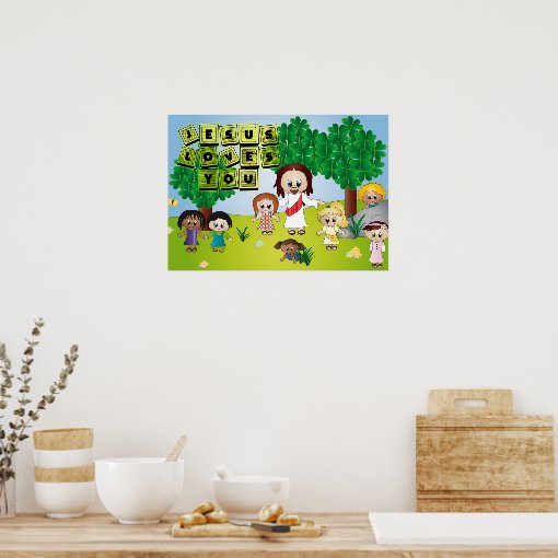 Jesus Poster for Kids Church and Creche | Zazzle