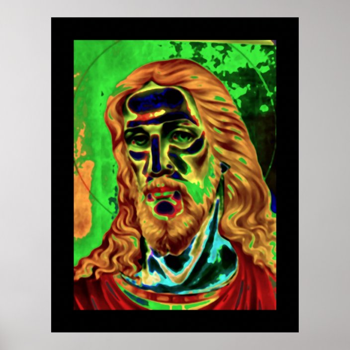 Jesus Psychedelic Art Nouveau Poster | Zazzle.com
