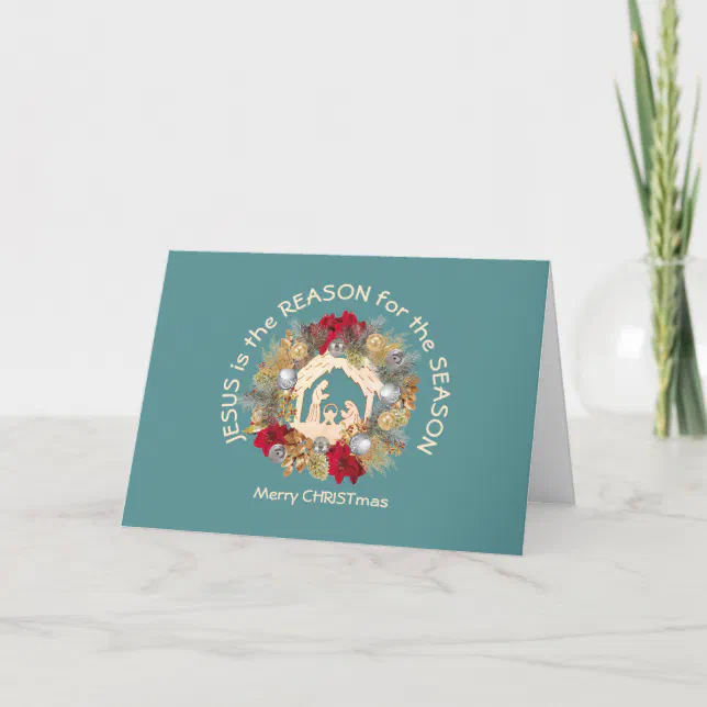 JESUS REASON SEASON Christmas Holiday Card | Zazzle