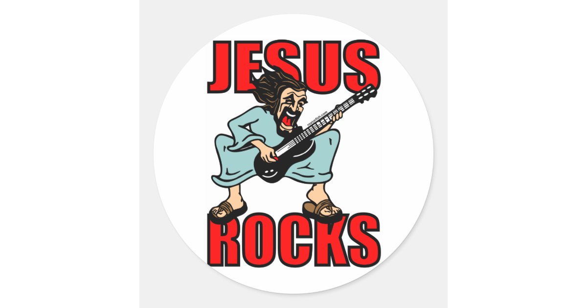 JESUS ROCKS CLASSIC ROUND STICKER | Zazzle