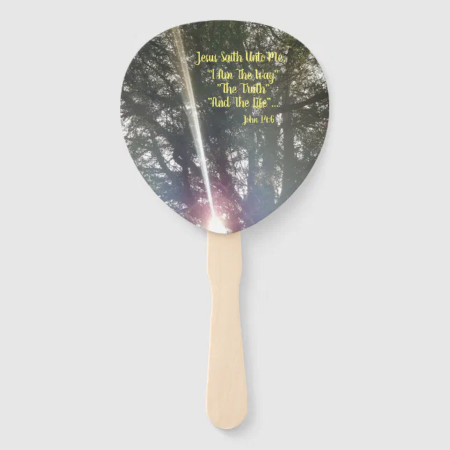 Jesus Saith Unto Me, "I Am The Way, Truth, Life" Hand Fan | Zazzle