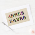 JESUS SAVES RECTANGULAR STICKER | Zazzle