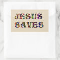 JESUS SAVES RECTANGULAR STICKER | Zazzle