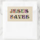 JESUS SAVES RECTANGULAR STICKER | Zazzle