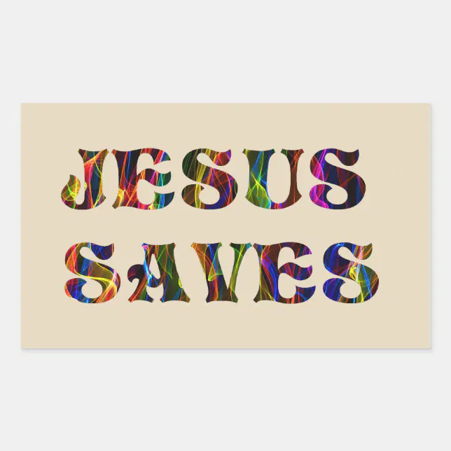 JESUS SAVES RECTANGULAR STICKER | Zazzle