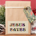 JESUS SAVES RECTANGULAR STICKER | Zazzle