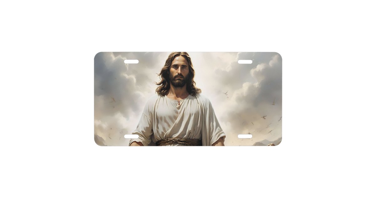 JESUS STANDING TALL LICENSE PLATE | Zazzle