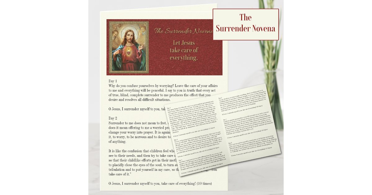 Jesus Surrender Novena Catholic Prayer Card | Zazzle
