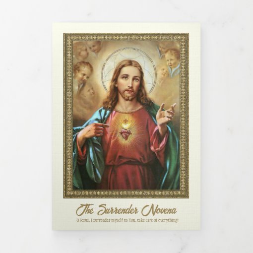 Jesus Surrender Novena Catholic Prayer Tri-Fold Card | Zazzle