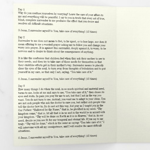 Jesus Surrender Novena Catholic Prayer Tri-Fold Card | Zazzle