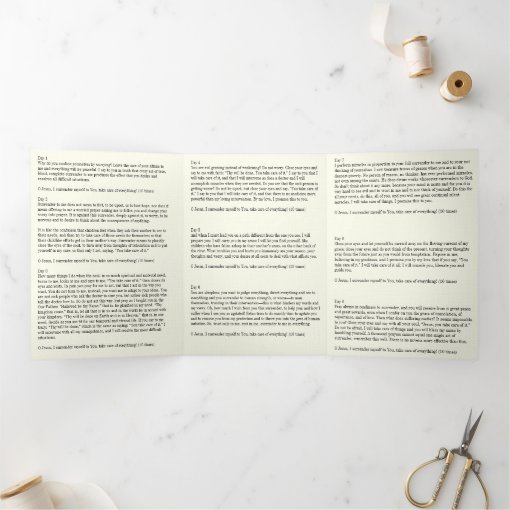 Jesus Surrender Novena Catholic Prayer Tri-Fold Card | Zazzle