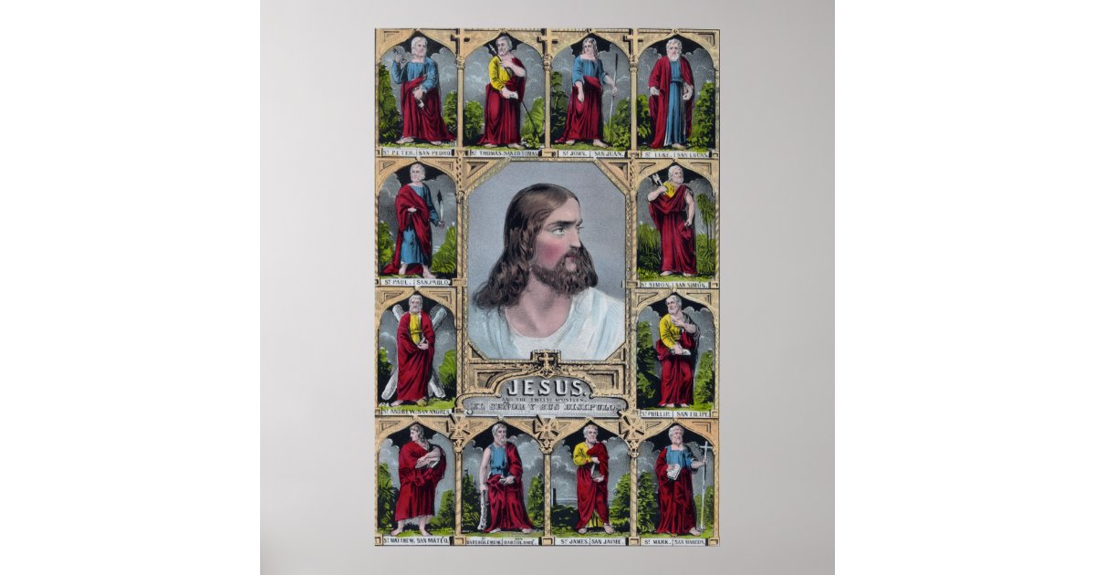 Jesus & The 12 Apostles Poster | Zazzle