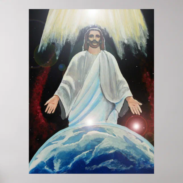 Jesus, The Light of the World christian art earth Poster | Zazzle
