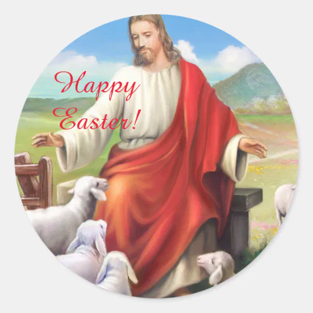 jesus the shepherd classic round sticker | Zazzle